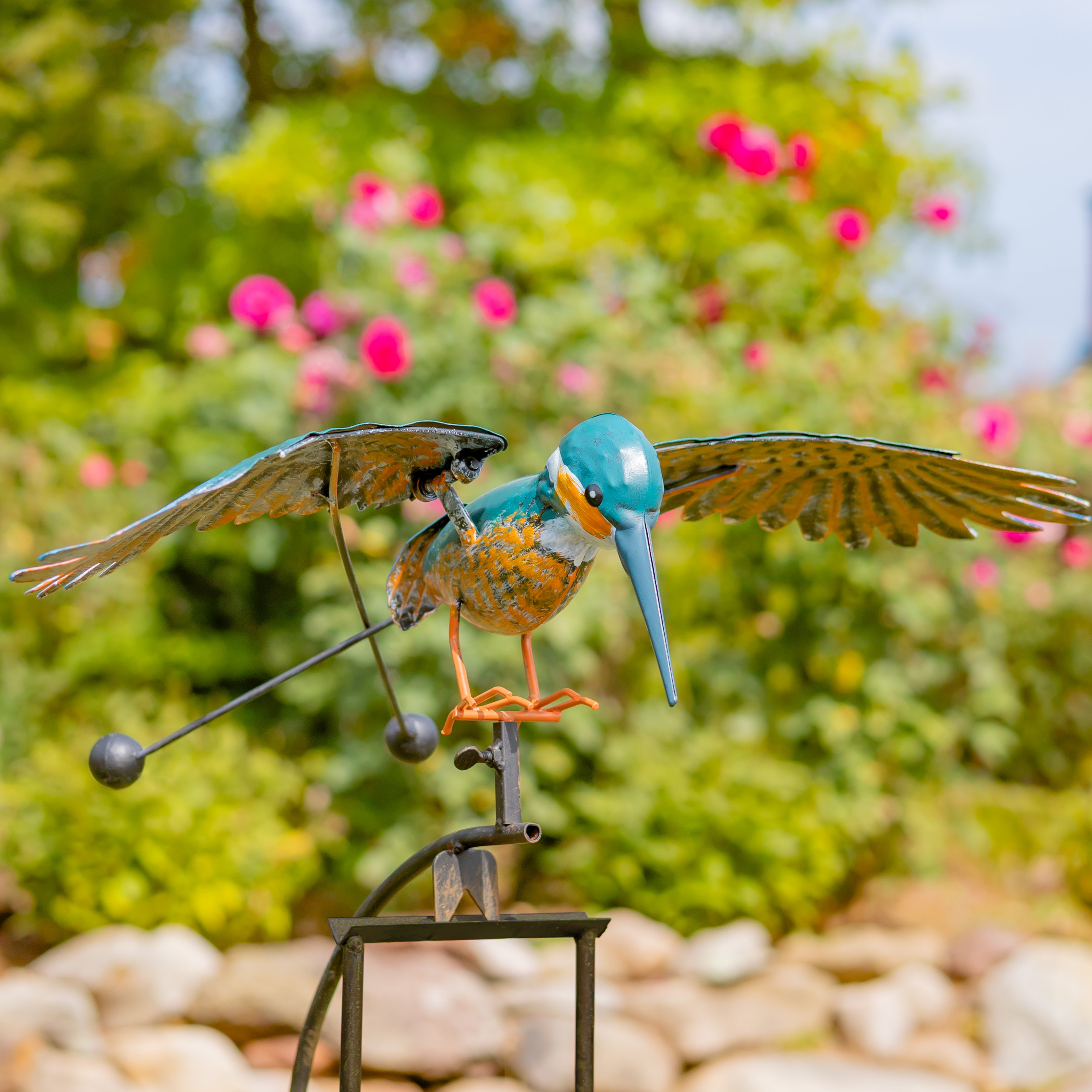 Arlmont & Co. 54.25" Tall Metal Hummingbird Rocking Stake "Saffron ...