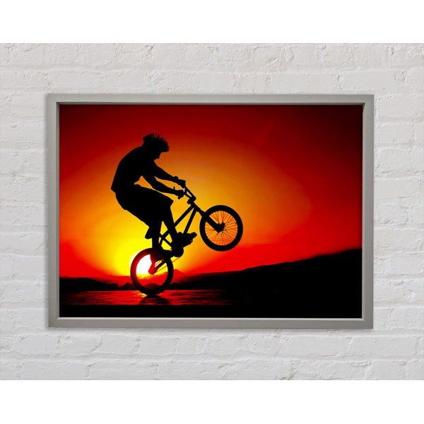 Bright Star Bmx Back Wheelie In Red Sunlight - Single Picture Frame ...