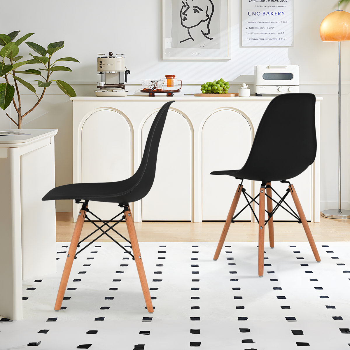 George Oliver Krisleigh Modern Dining Chairs Shell Lounge Plastic ...