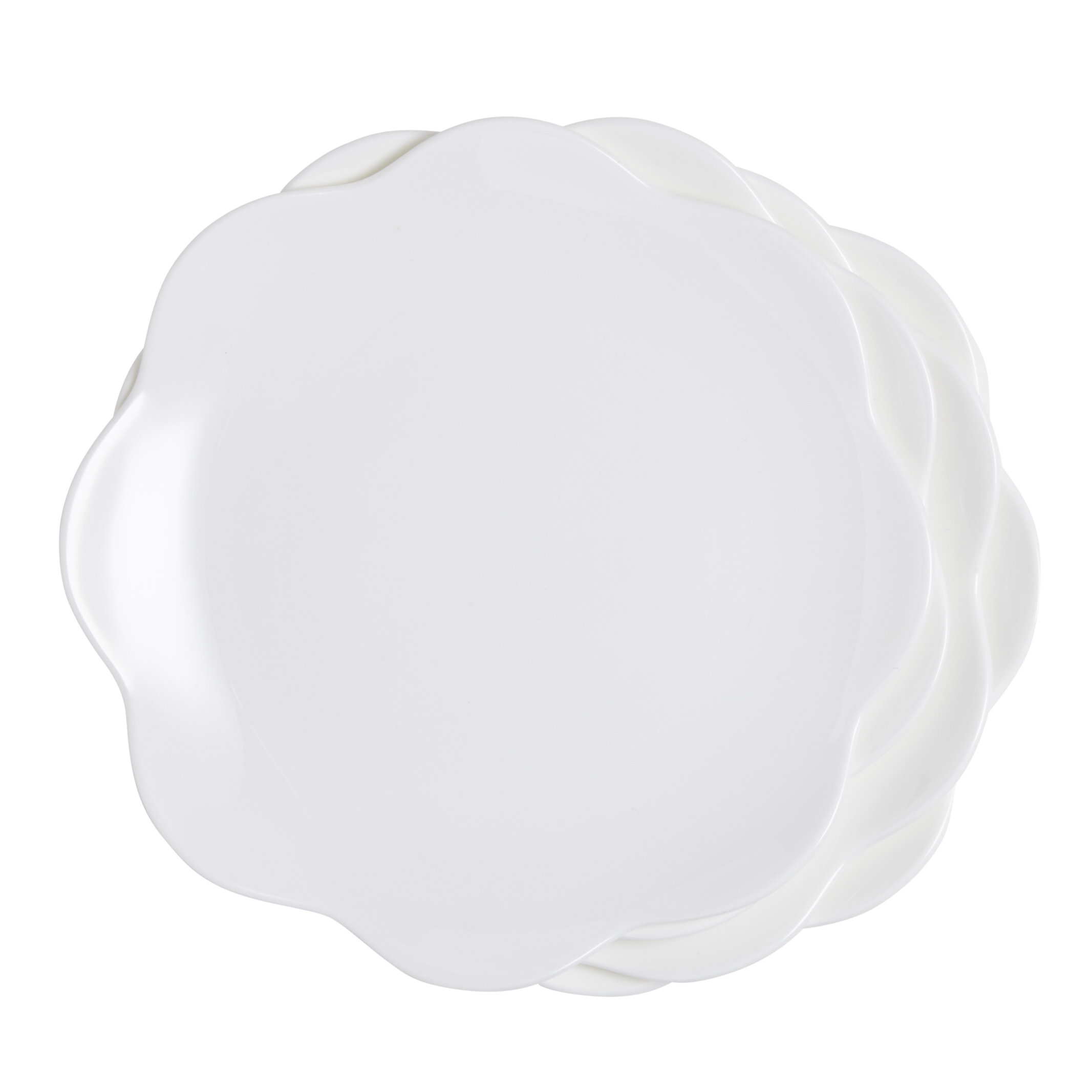 Prouna Geometrica White Bone China 7" Canape / Appetizer Plate, Set of ...