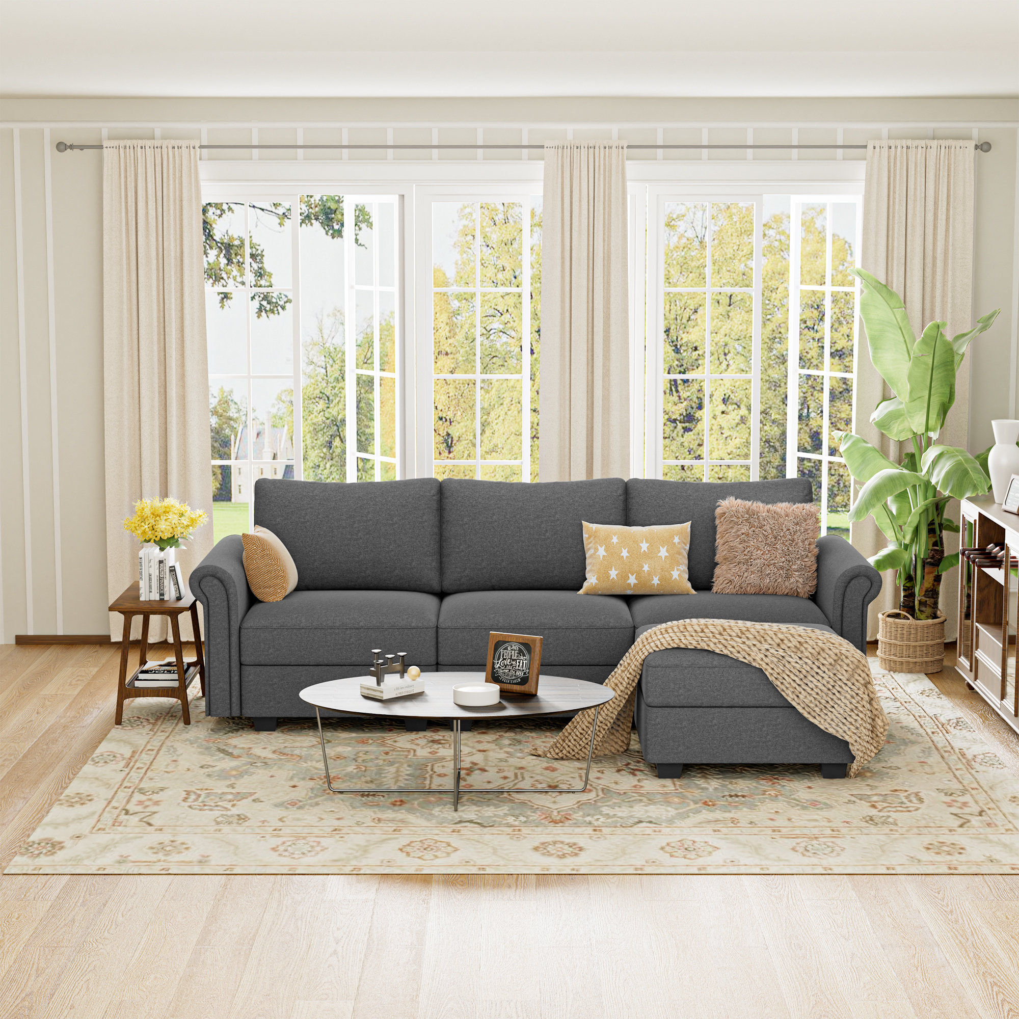 Lark Manor™ 3/4-Seat Modular Sectional with Storage Ottoman - Memory ...