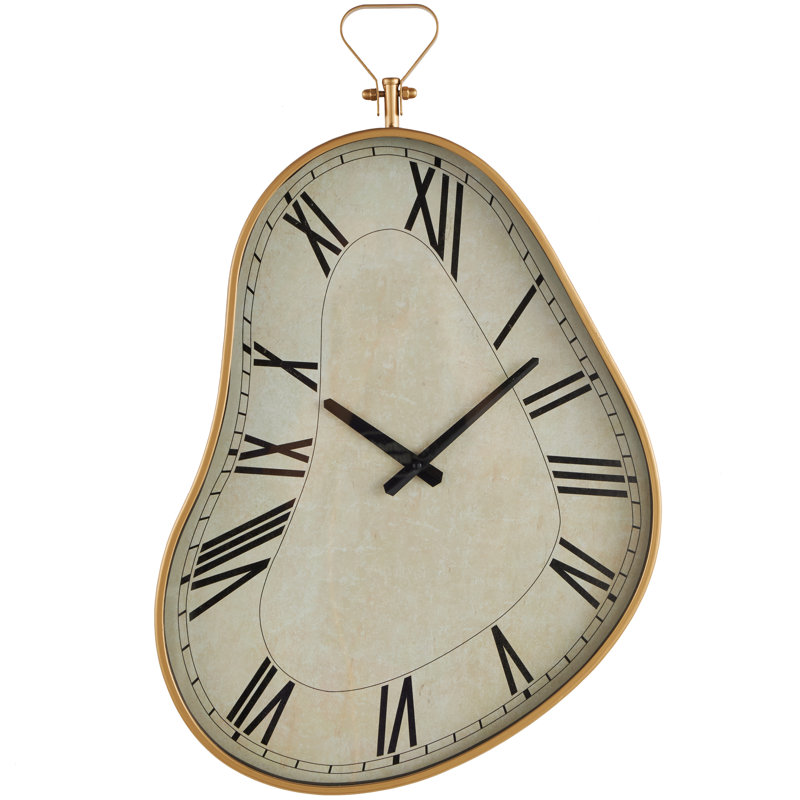 Wrought Studio™ Cole And Grey Metal Wavy Decorative Wall Clock With ...