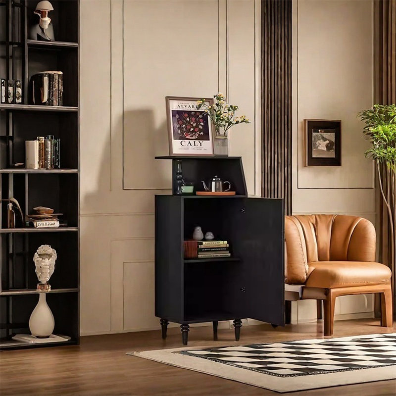 Liu's ink furniture Solid Wood Top Cabinet with Two Tier Storage | Wayfair