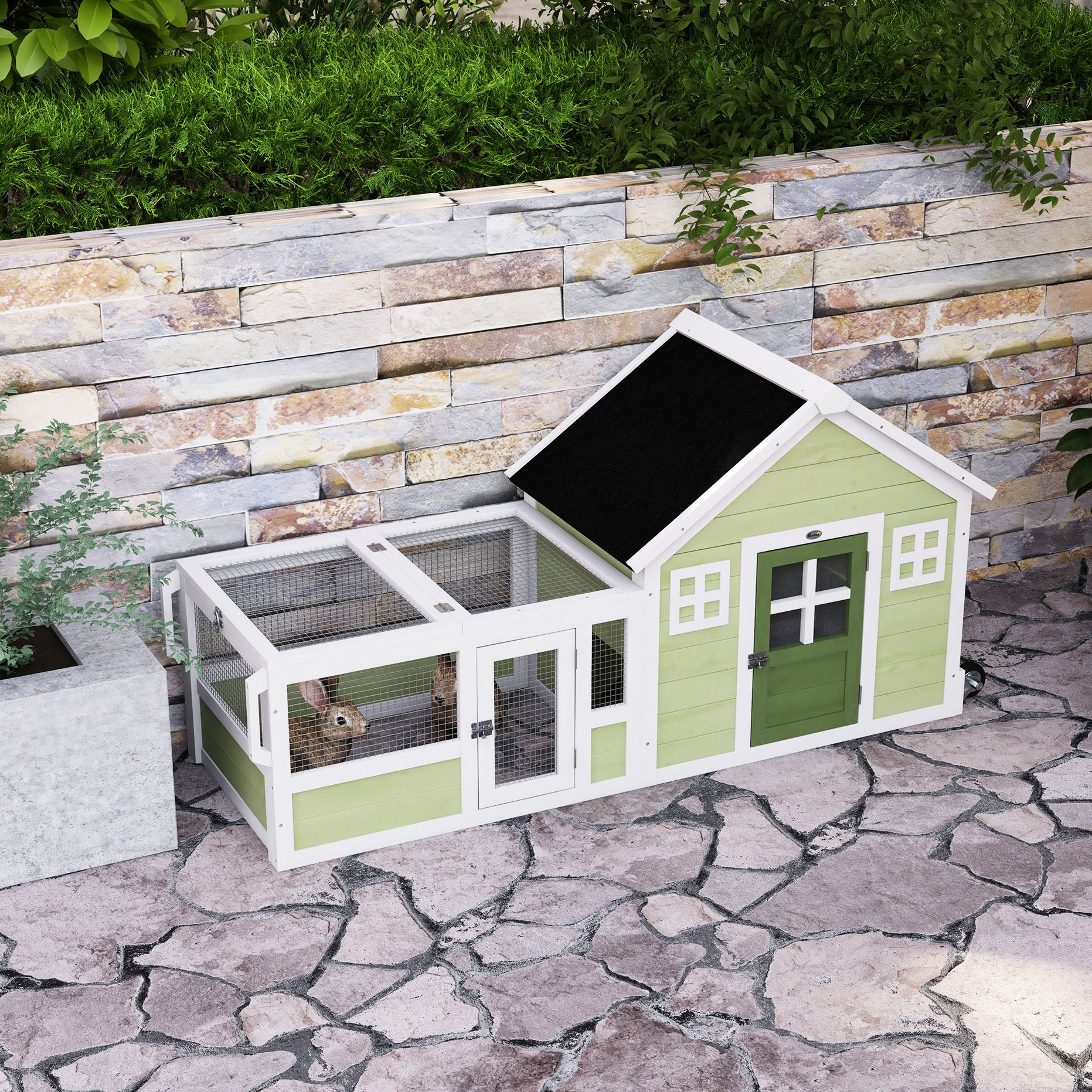 Archie & Oscar™ Outdoor 64 Inch Wooden Guinea Pig , With Asphalt Roof ...