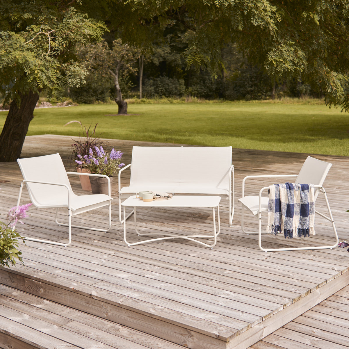 Envy 4 Person Seating Group with Textile Seats & Reviews | Wayfair.co.uk