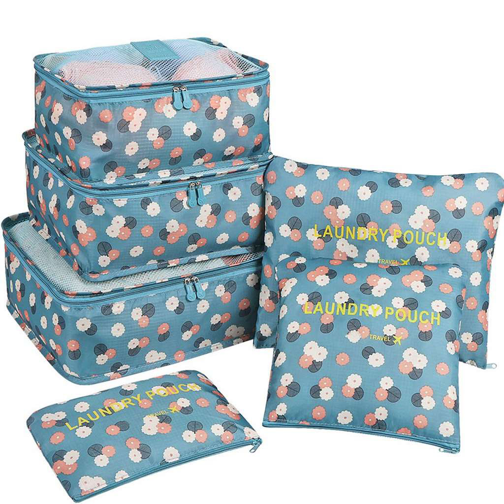 Deago 6Pcs Packing Cubes Compression Travel Carry On Luggage Organizer ...