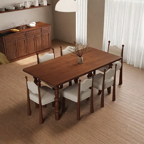 Greyleigh Vintage High-end Solid Wood Dining Table Sets 7 - Piece Solid ...