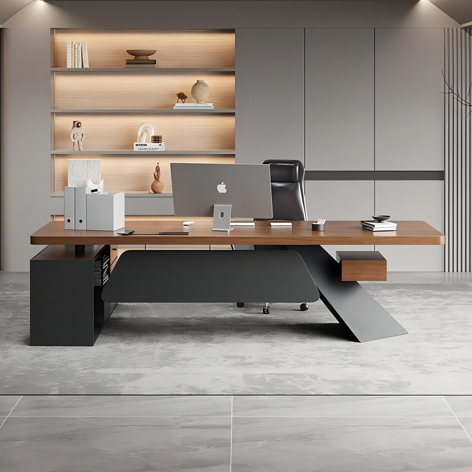 DECADANZ L-shape Solid Wood Executive Desk - Wayfair Canada