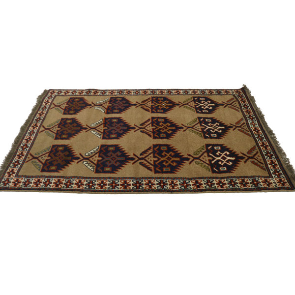 Foundry Select Hand Knotted Wool Khaki Rug | Wayfair