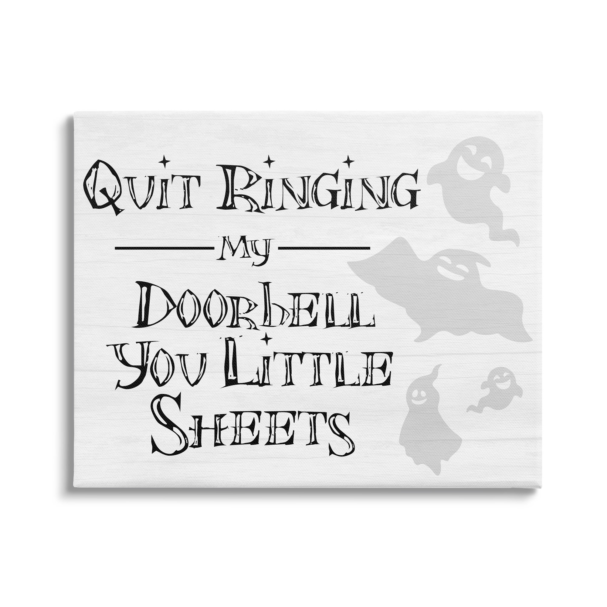 Stupell Industries Funny Halloween Phrase Smiling Ghosts Silhouettes by ...