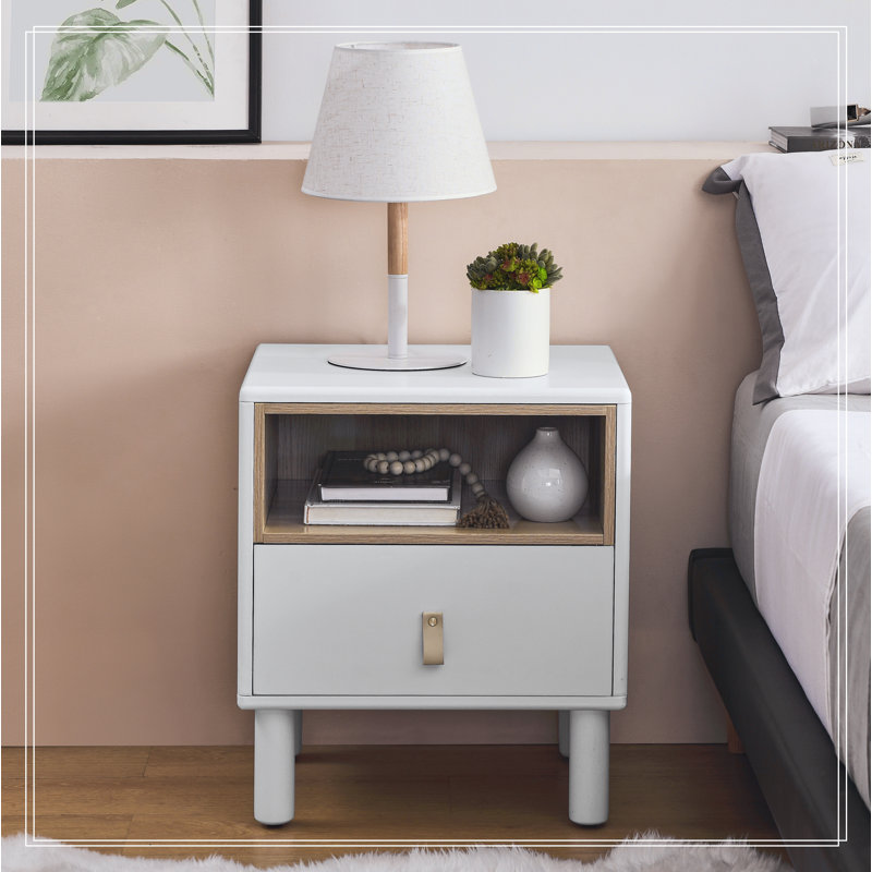 17 Stories Single drawer bedside table, modern style bedside table ...