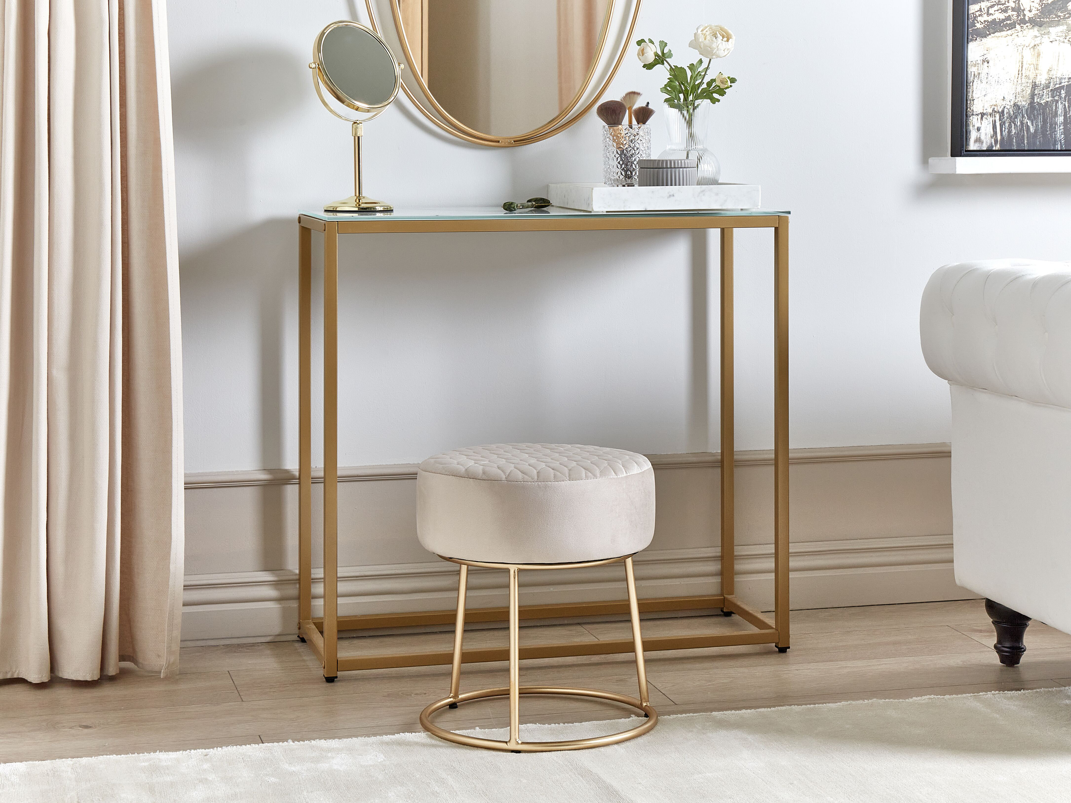 Fairmont Park Velvet Footstool Adrianno | Wayfair.co.uk