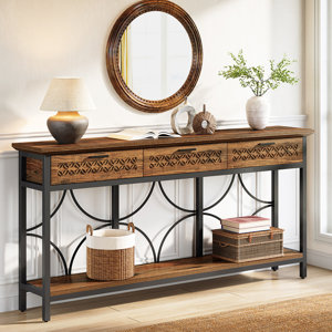 17 Stories 70.8" Console Table with 3 Drawers and Shelves & Reviews ...