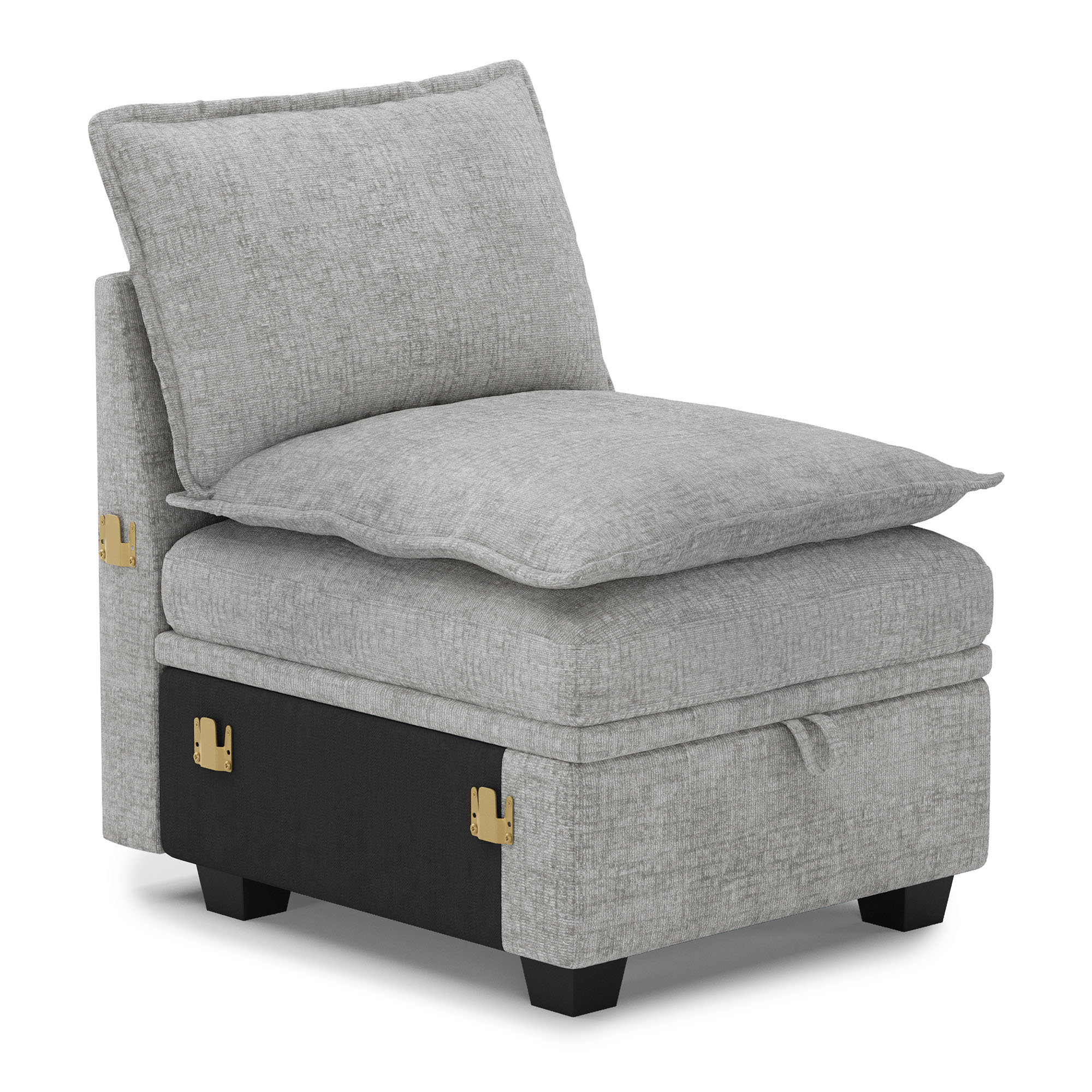 Latitude Run® Luna Chenille Single Seat Armless Storage Chair For ...