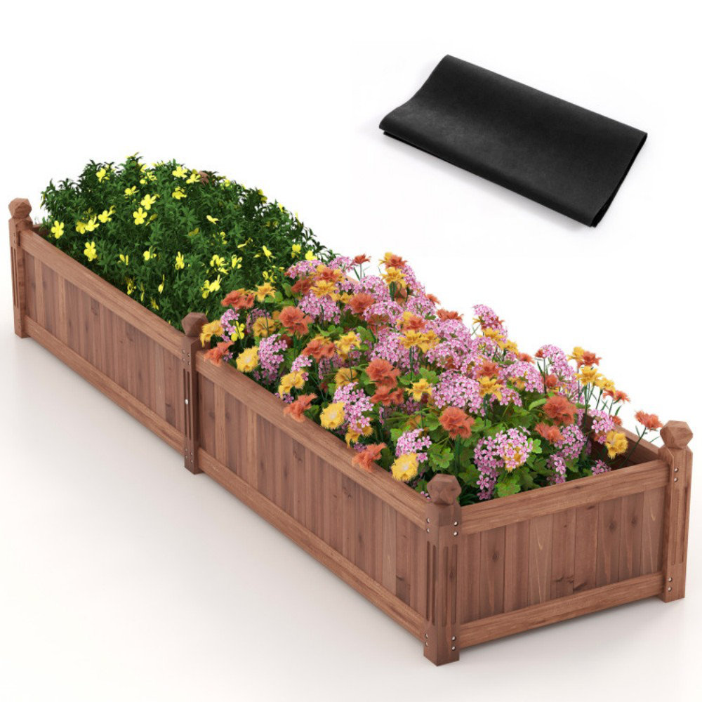 Canora Grey 91 X 24 X 16 Inch Divisible Planter Box With Corner Drainage And Non-Woven Liner For ...