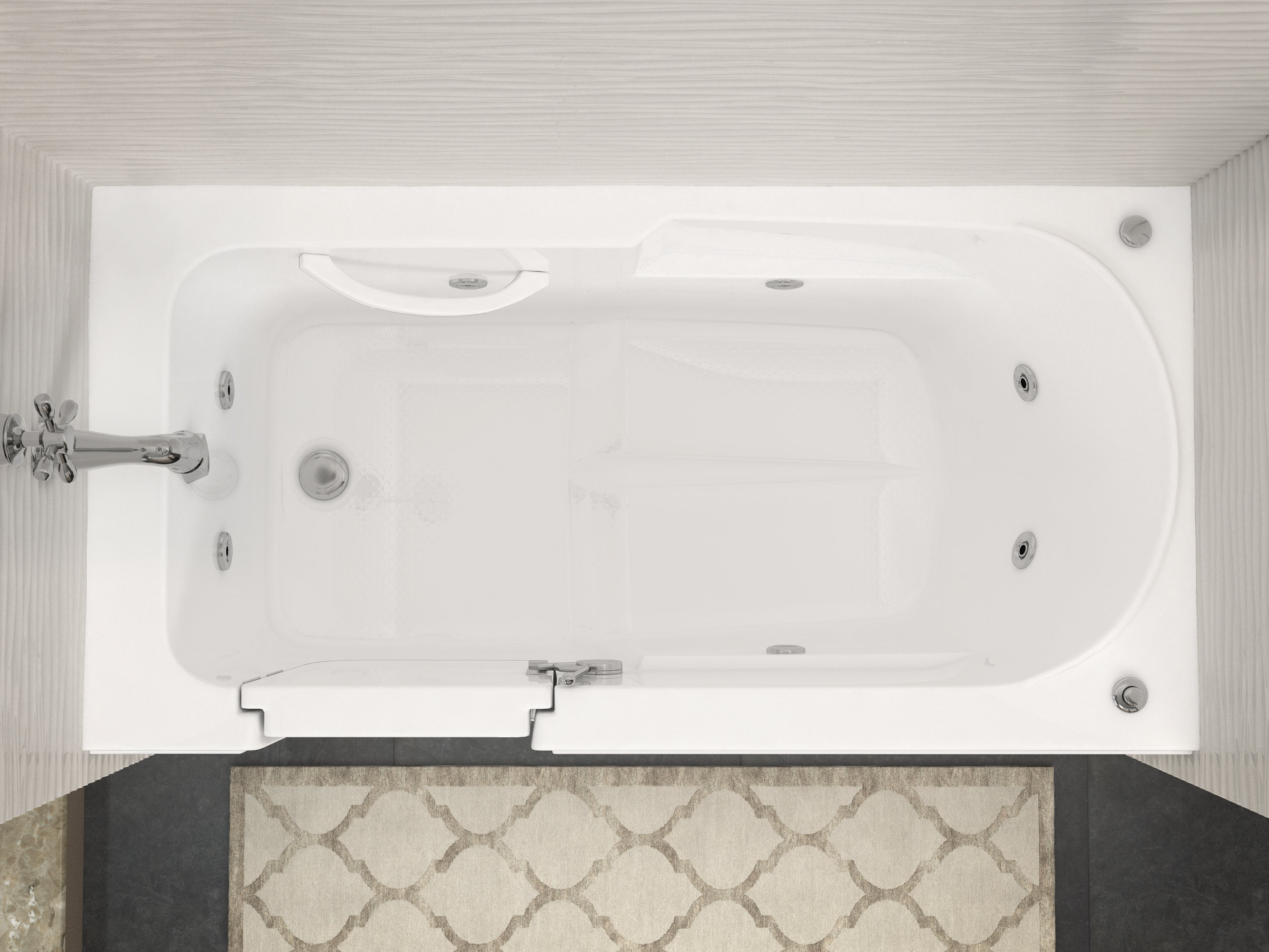 Therapeutic Tubs Stream 58.5" x 30" Walk in Whirlpool Bathtub | Wayfair