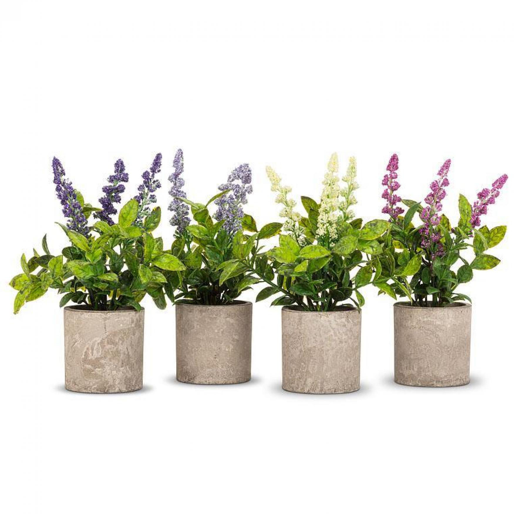 Primrue Set Of 4 Spiky Flowering Plant Pot Faux Plants And Trees ...