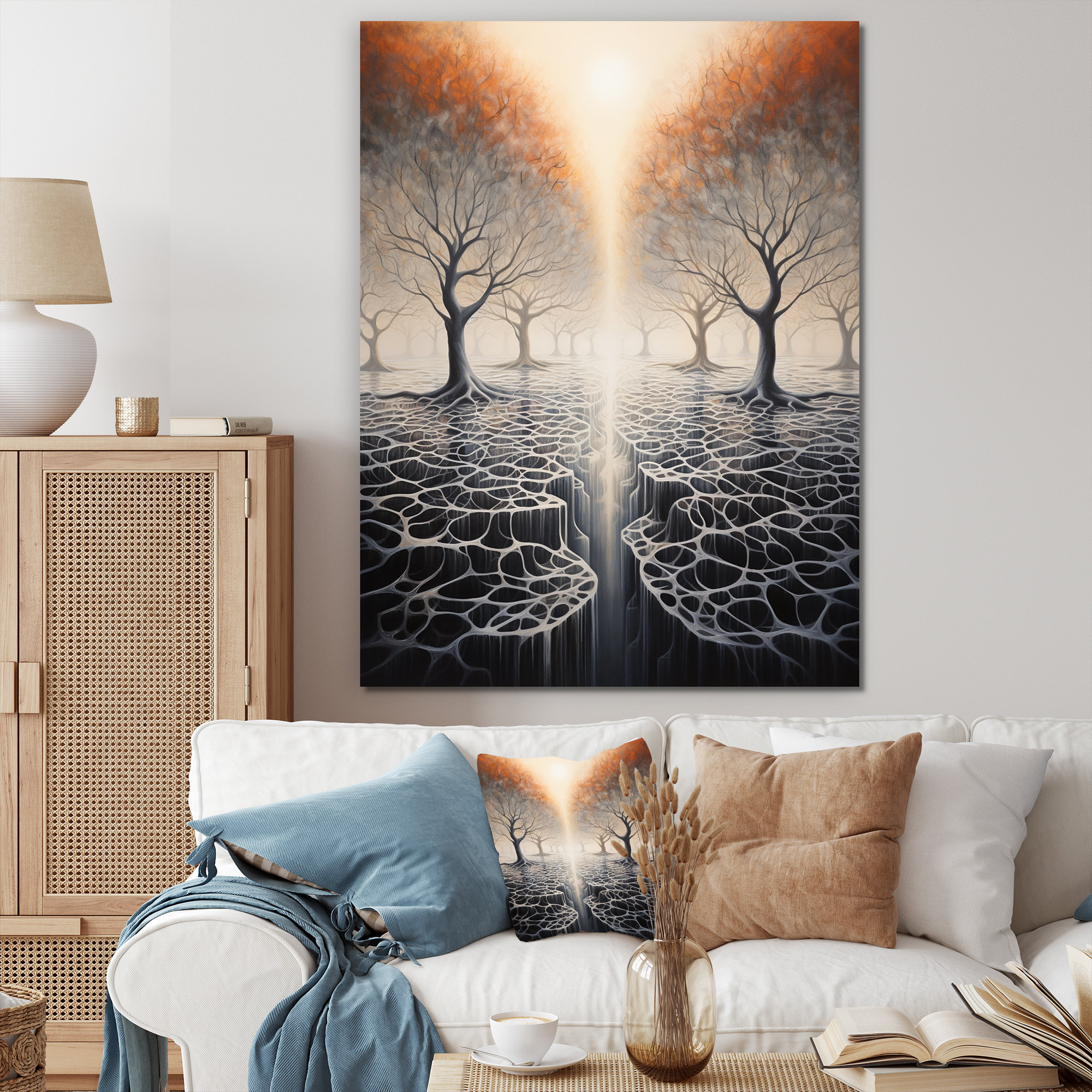 Design Art Surrealism Tree Celestial Roots I On Canvas Print | Wayfair