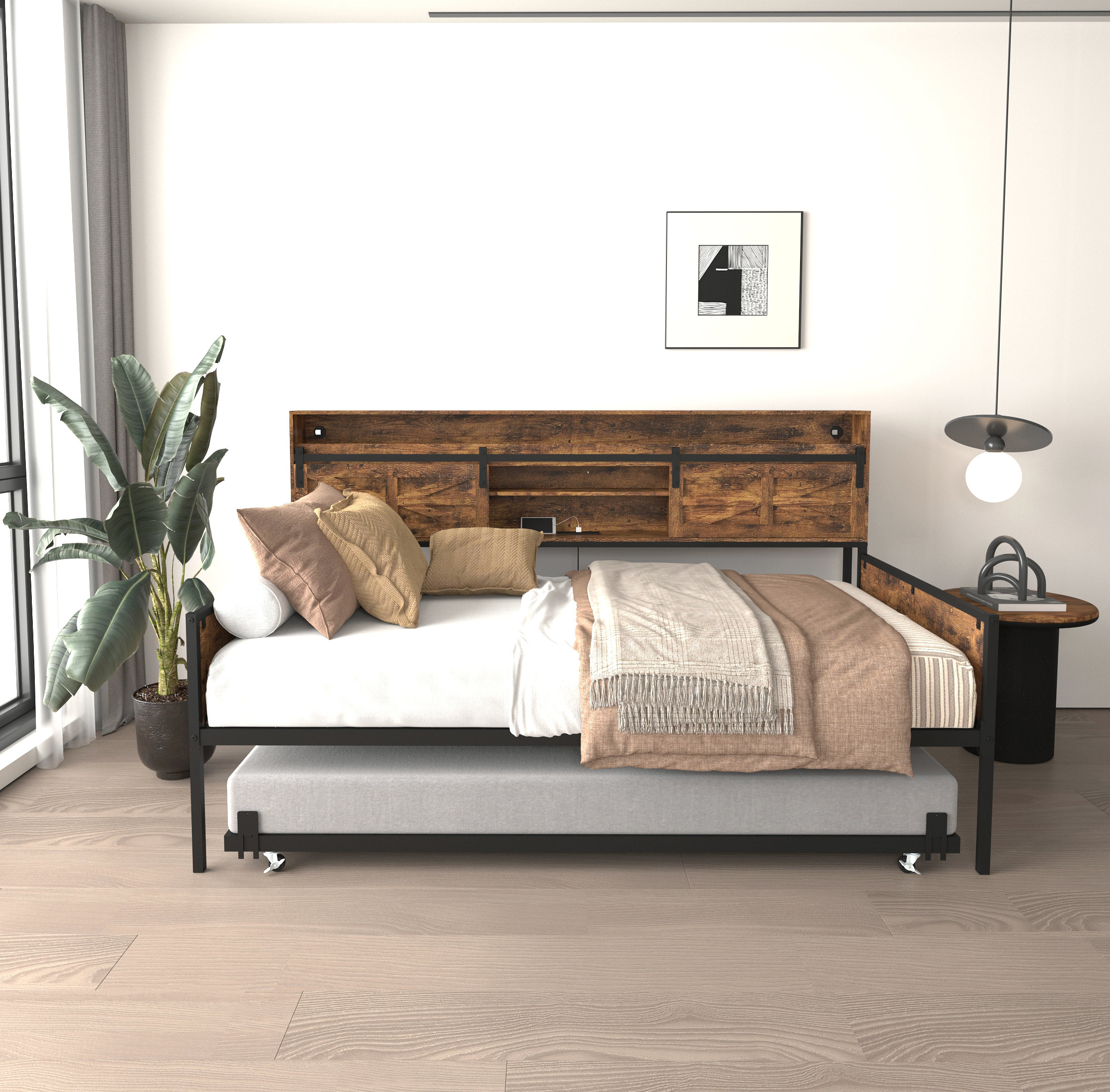 Ophelia & Co. Twin Daybed With Trundle, Farmhouse Daybed Frame With ...