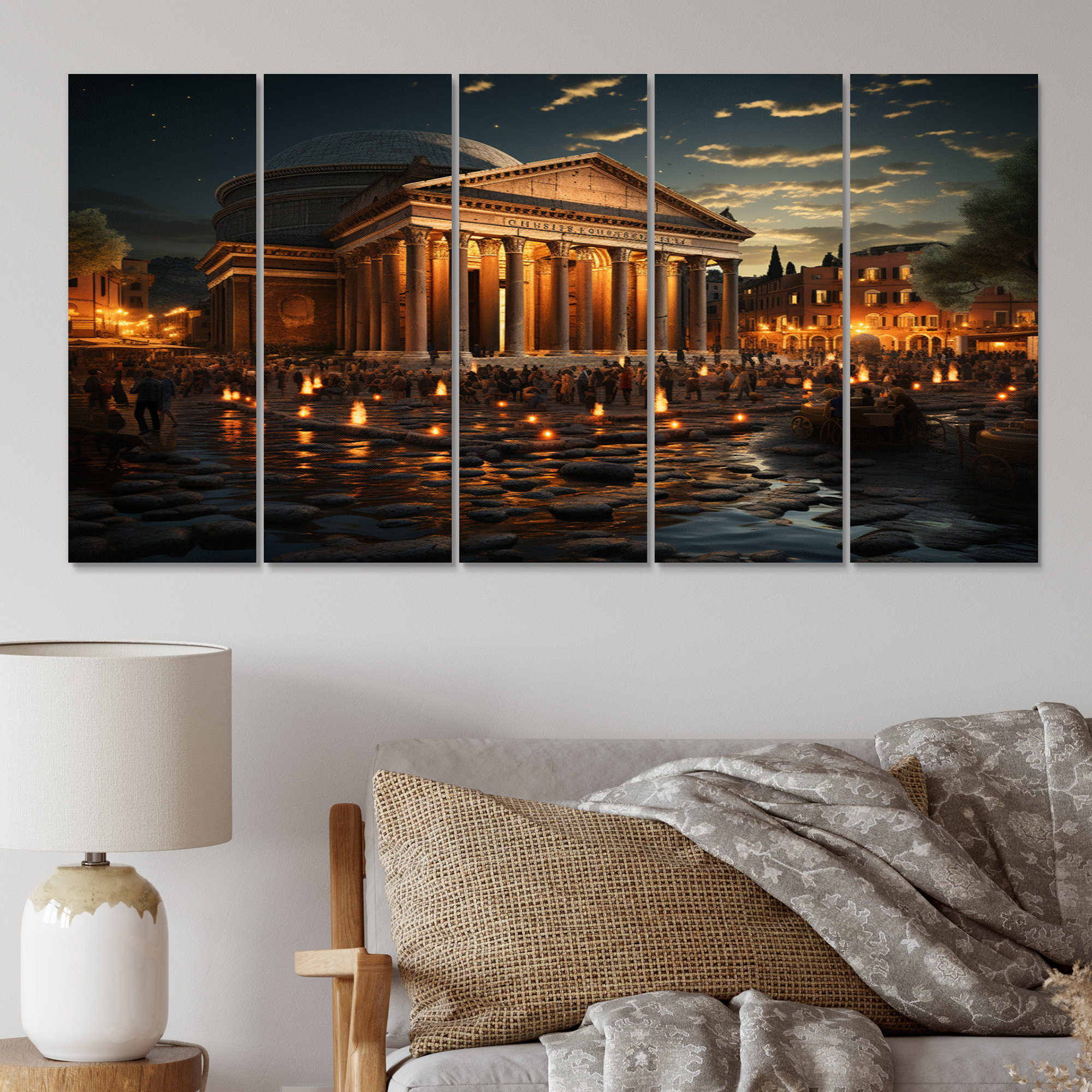 Latitude Run® Italy Pantheon Rome - 5 Piece Wrapped Canvas Print | Wayfair
