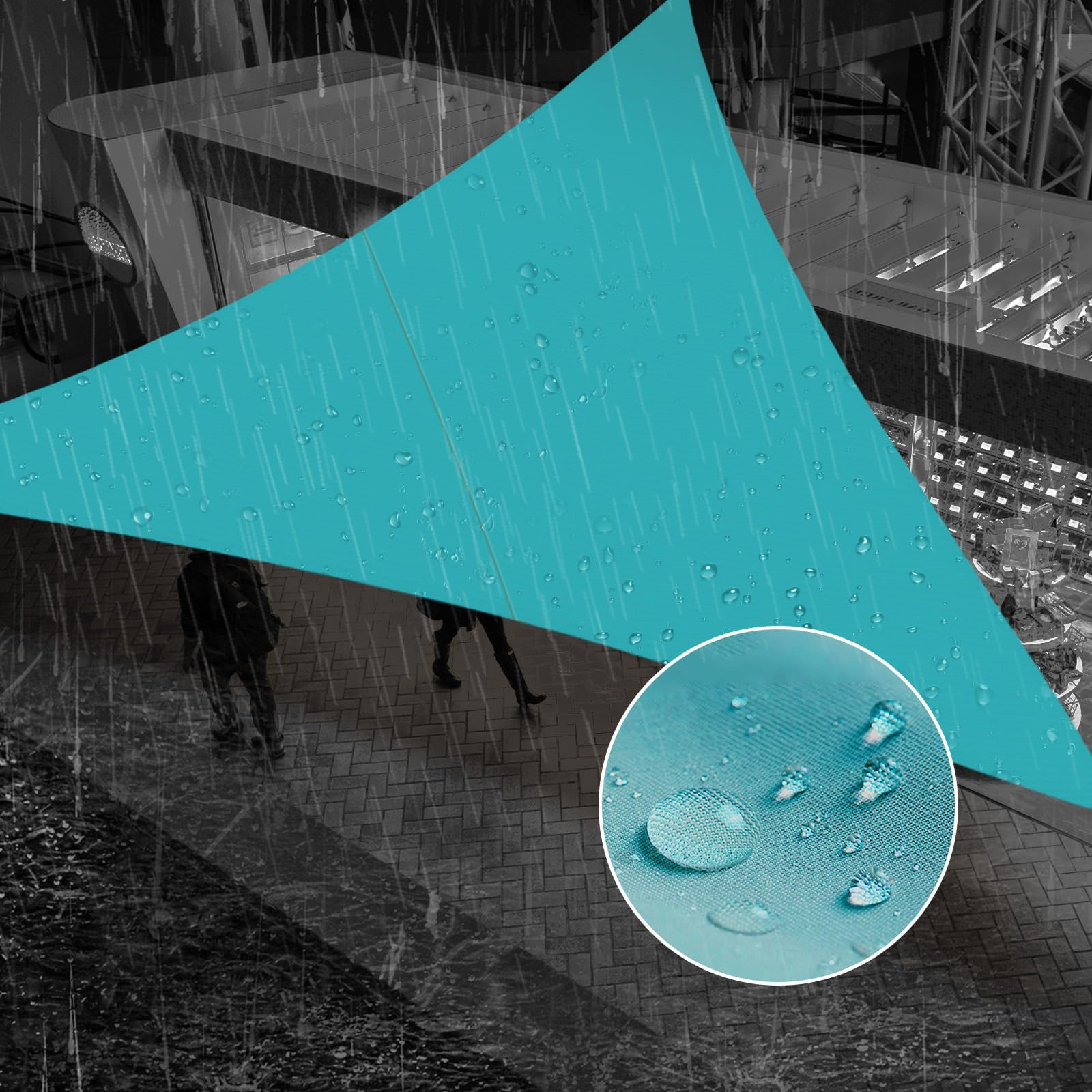 ARMIJU Waterproof Turquoise Blue Sun Shade Sail 10x10x14 UV Block for ...