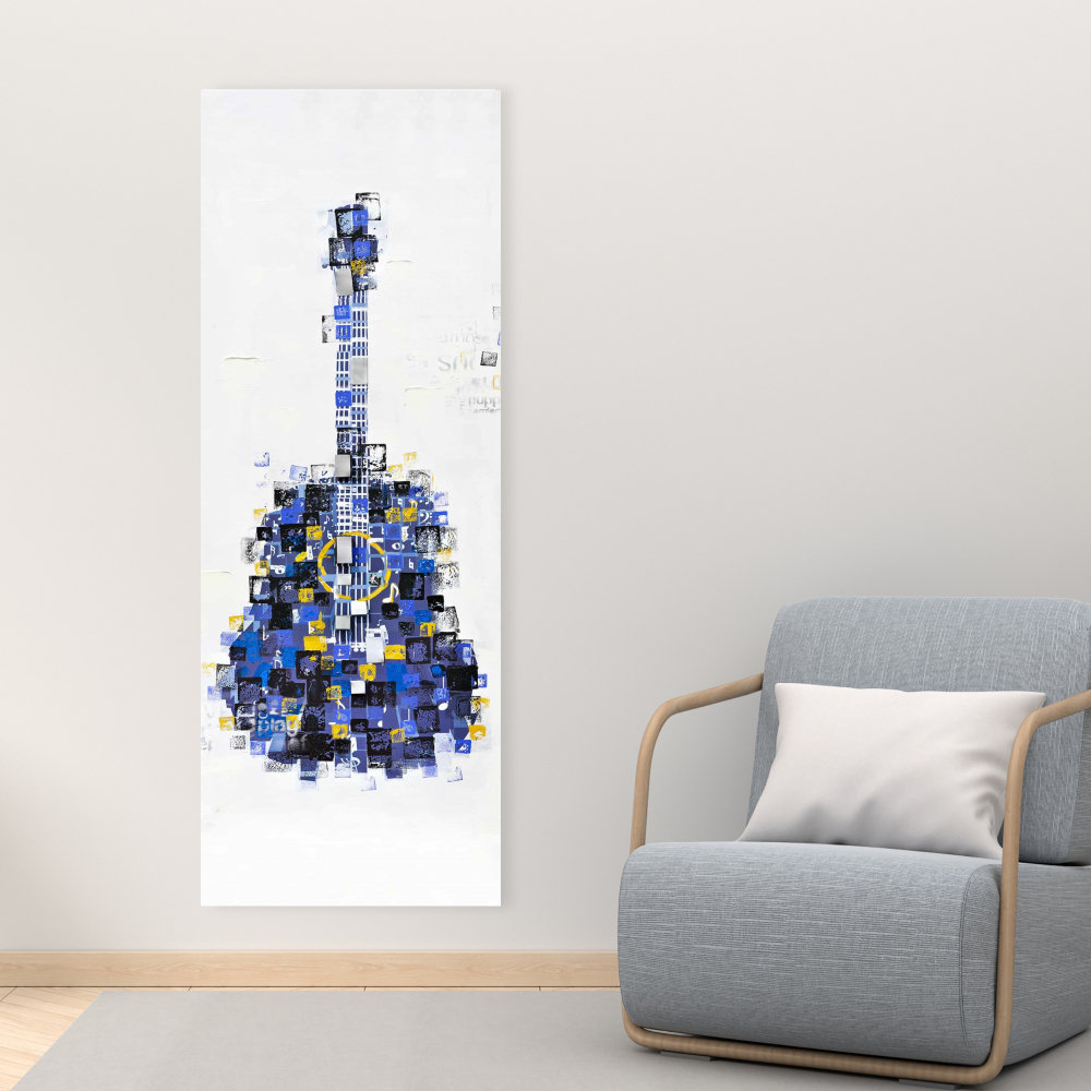 Begin Edition International Inc. Abstract Guitar Canvas | Blue Art for ...