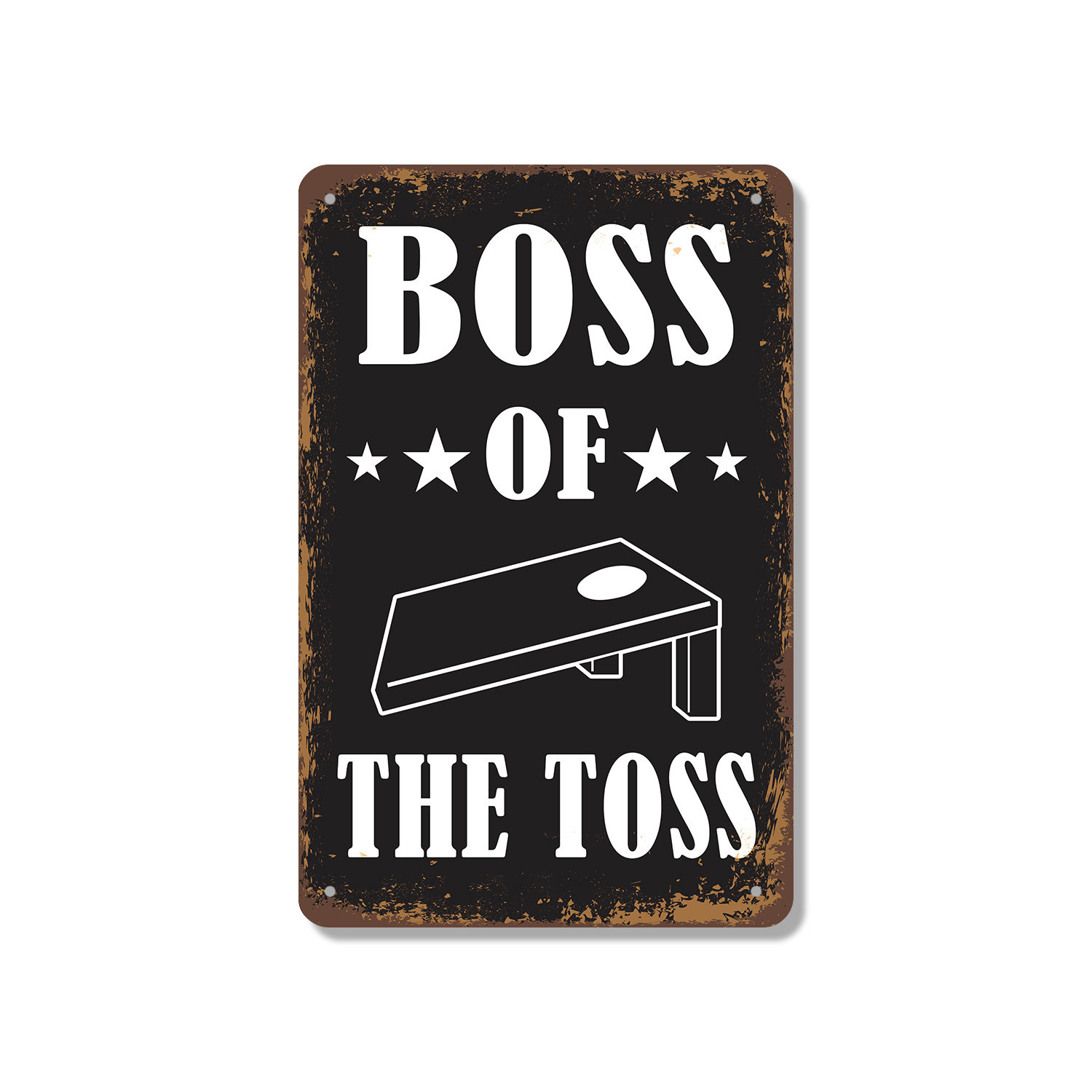 SignMission Boss Of The Toss Vintage Style Cornhole 18 Inch x 24 Inch ...