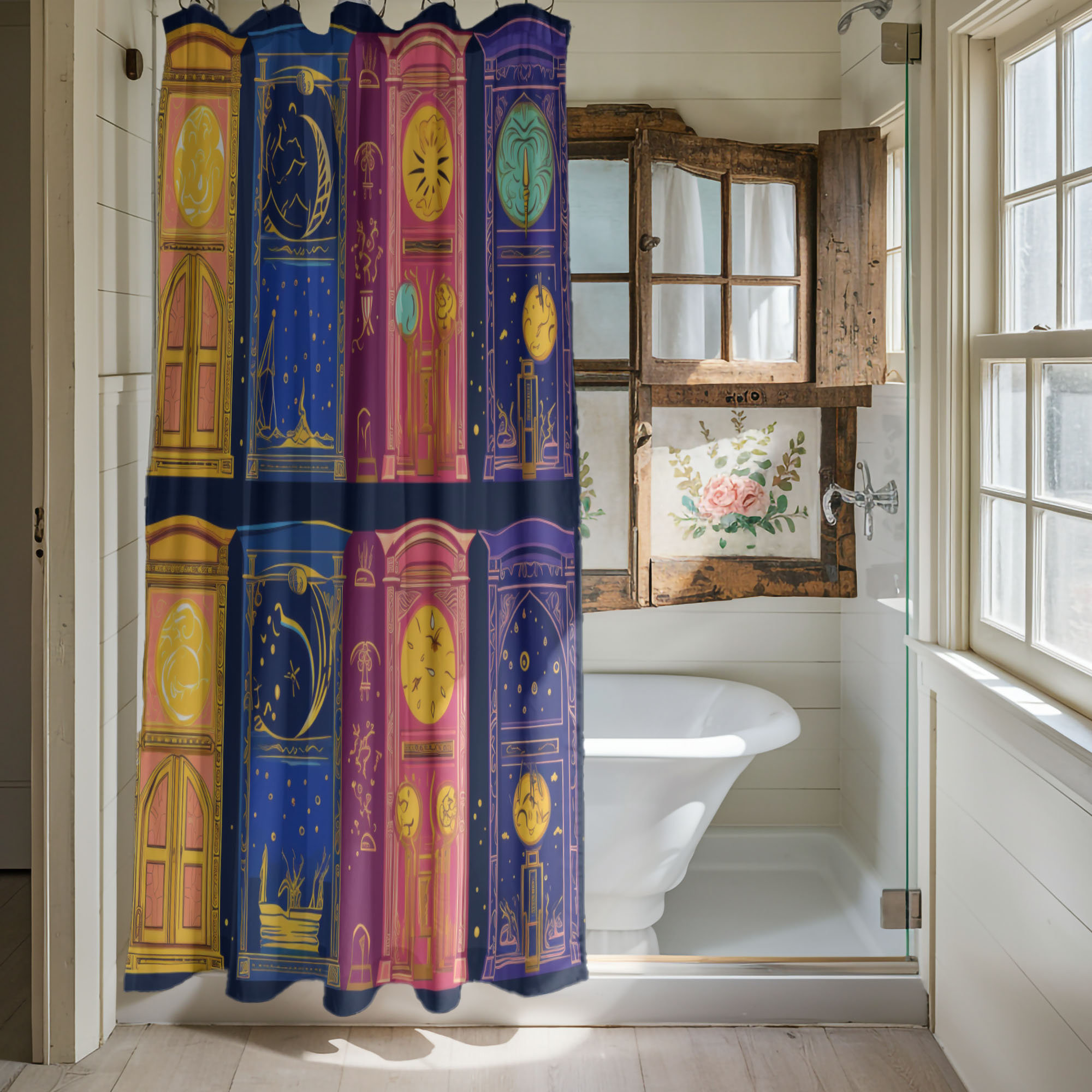 East Urban Home Moonlight Riddle - Premium Shower Curtain | Wayfair