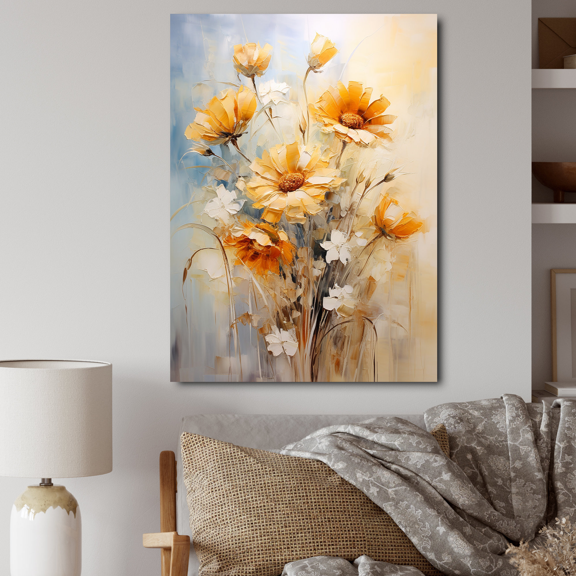 Red Barrel Studio® Chisom Beige Sunflowers Romantic Impression III ...