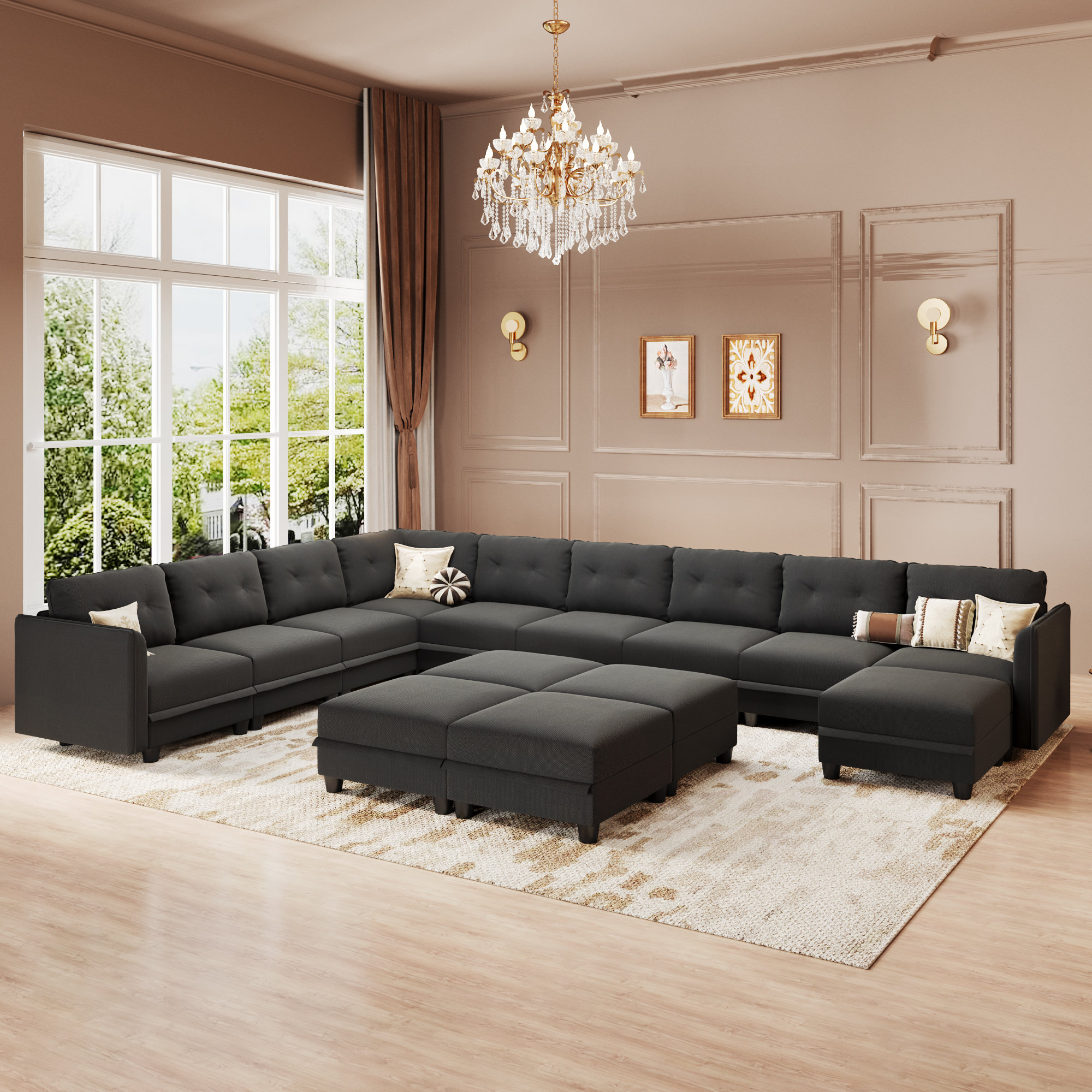Hokku Designs Danais 15 - Piece Living Room Set & Reviews | Wayfair