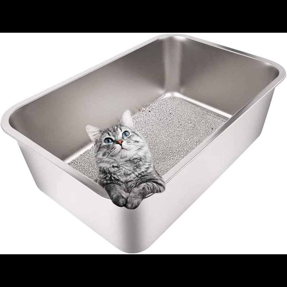 Tucker Murphy Pet™ Stainless Steel Litter Box For Cat And Rabbit, Large ...