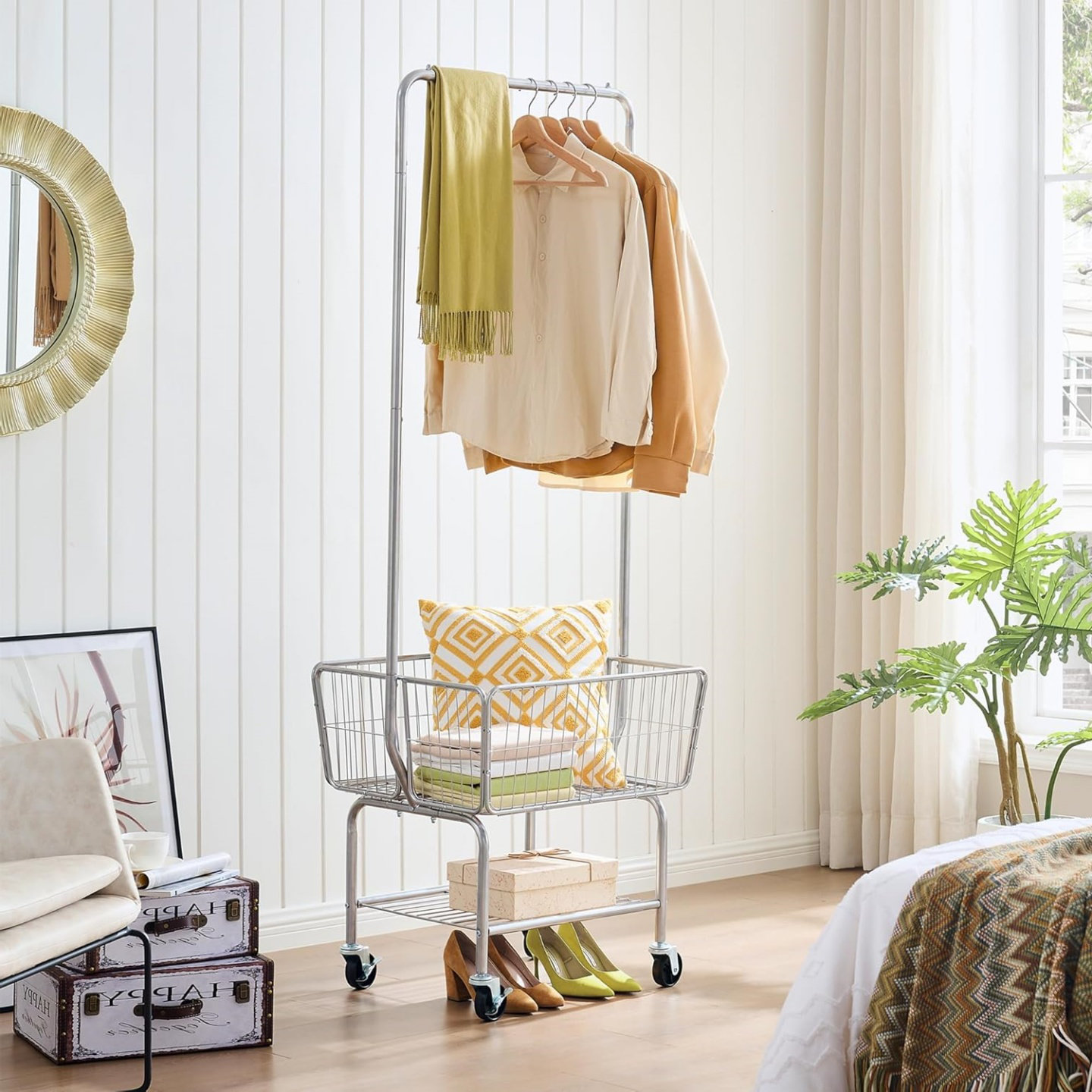 ZENMIT Rolling Laundry Cart with Hanging Rack - Wayfair Canada