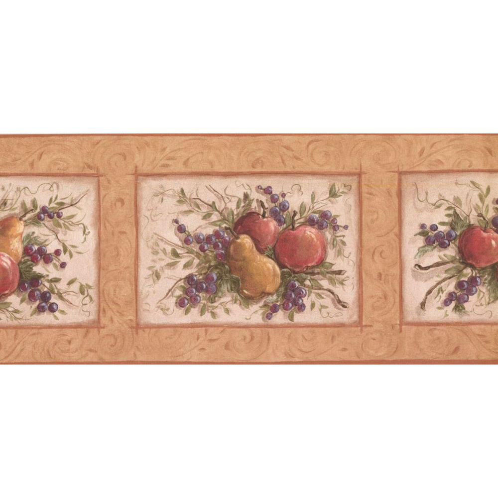 Fleur De Lis Living Harleigh Fruits 15' L x 9" W Wallpaper Border | Wayfair