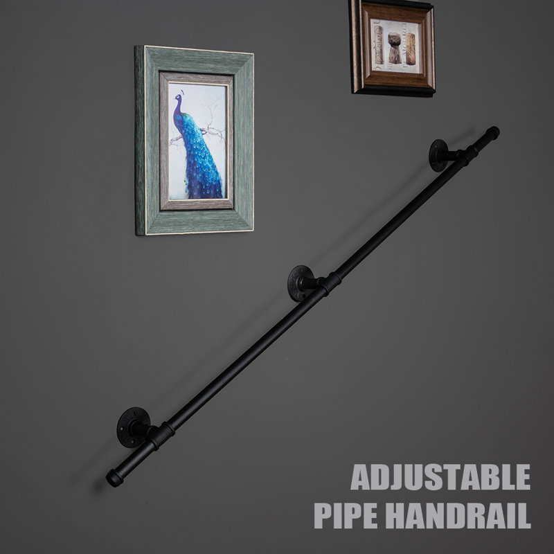 ATT Loft Pipe Industrial Stair Railing Indoor & Reviews | Wayfair