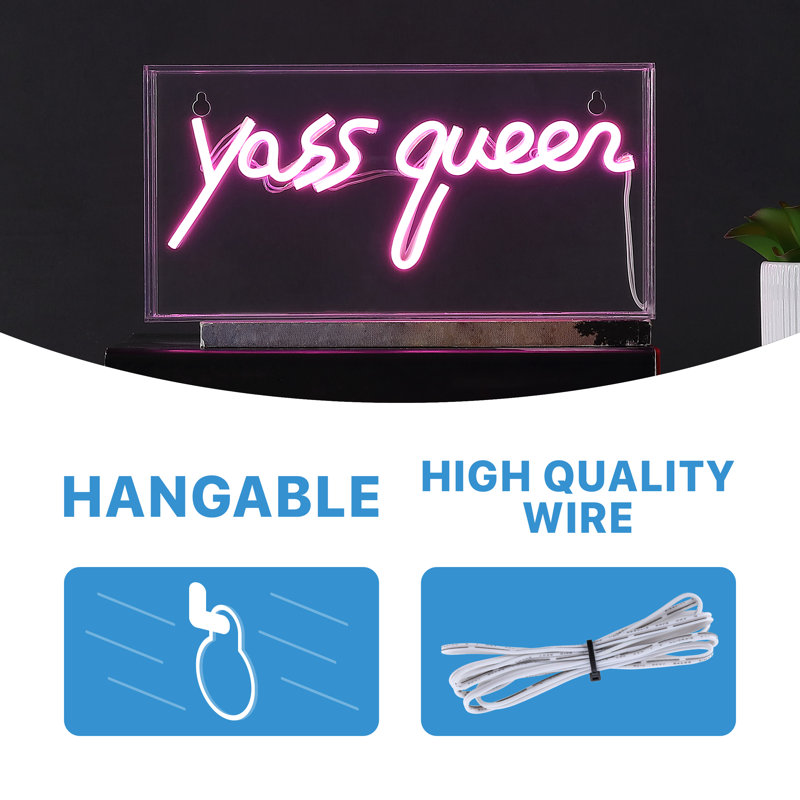 Trinx Yass Queen 5.9" LED Neon Sign & Reviews | Wayfair