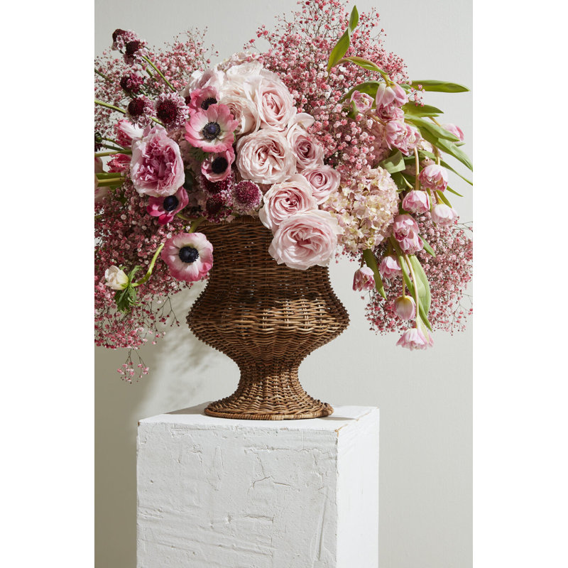 Joss & Main Geof Rattan Urn 12"x 14" | Wayfair