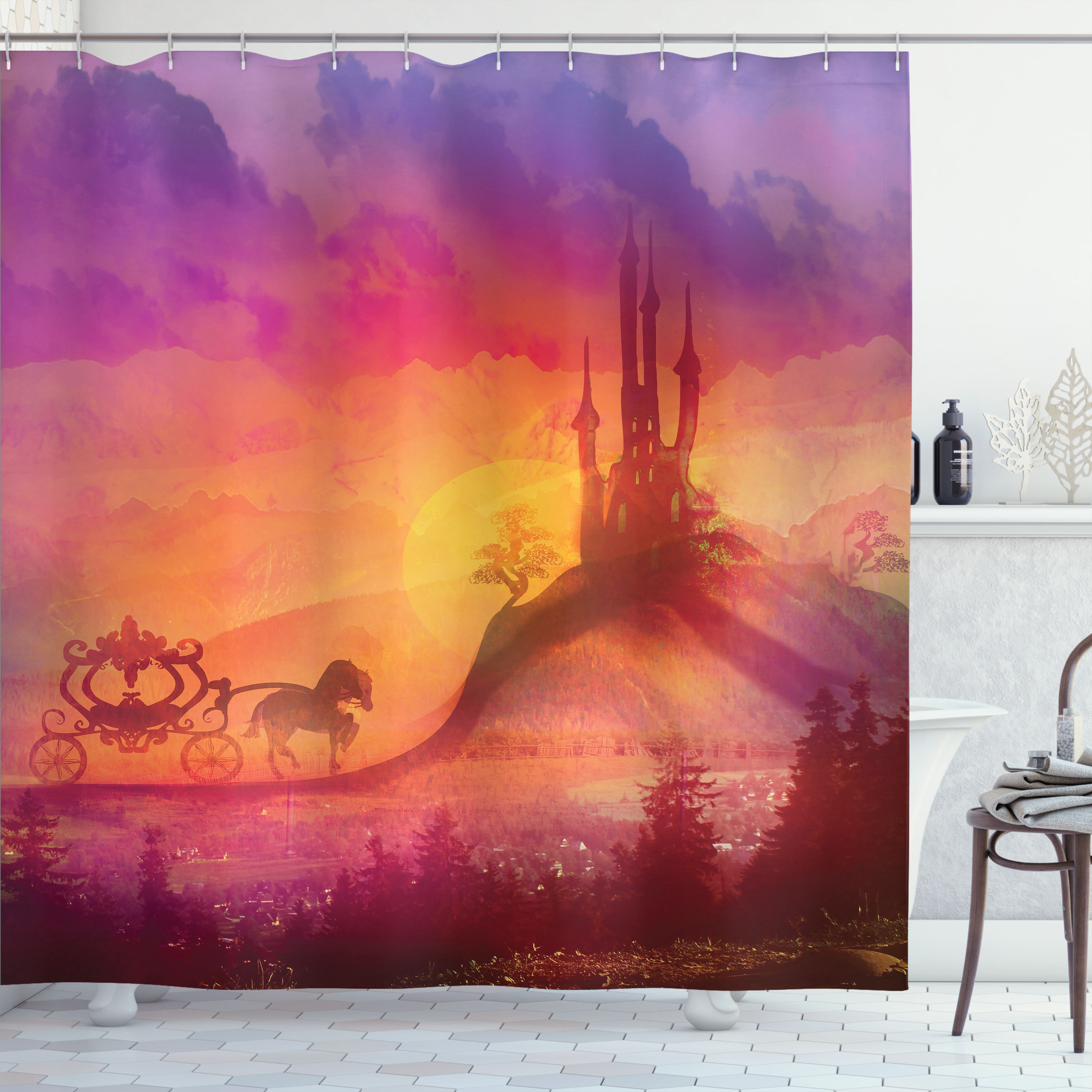 East Urban Home Sinclaire Gothic Shower Curtain Medieval Castle Kingdom ...