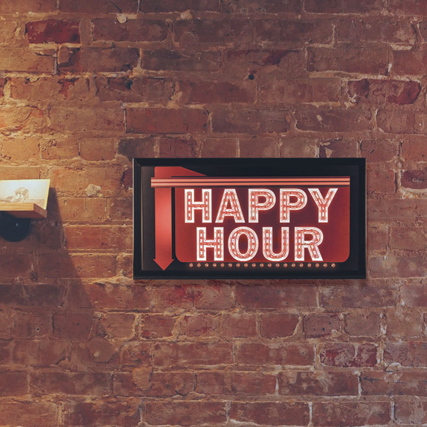 Williston Forge Yorba Happy Hour LED Marquee Sign & Reviews | Wayfair