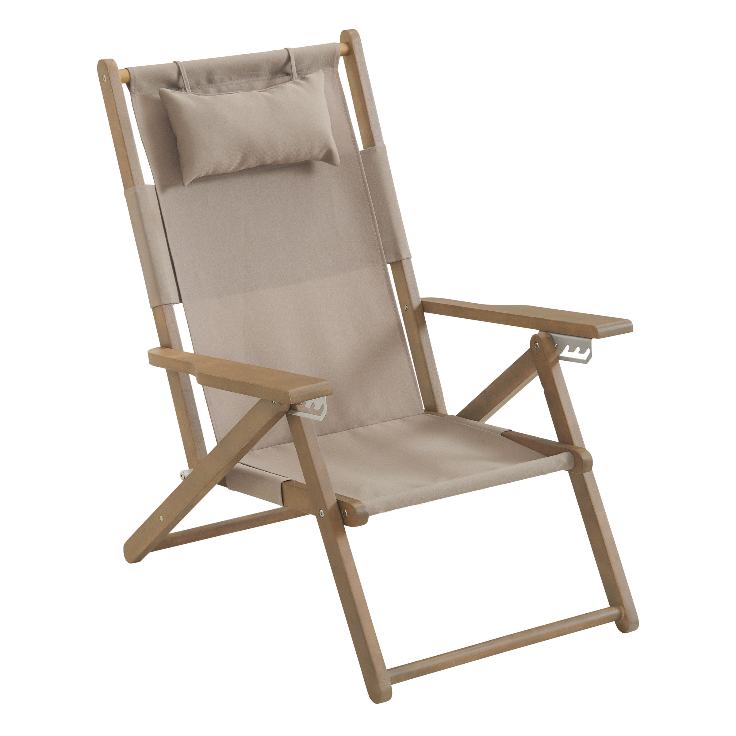 Arlmont & Co. Beach Chair - Outdoor Weather-Resistant Wood Folding ...