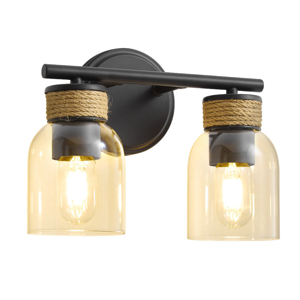 Breakwater Bay Aiswarya Dimmable Matte Black Bathroom Vanity Light With ...