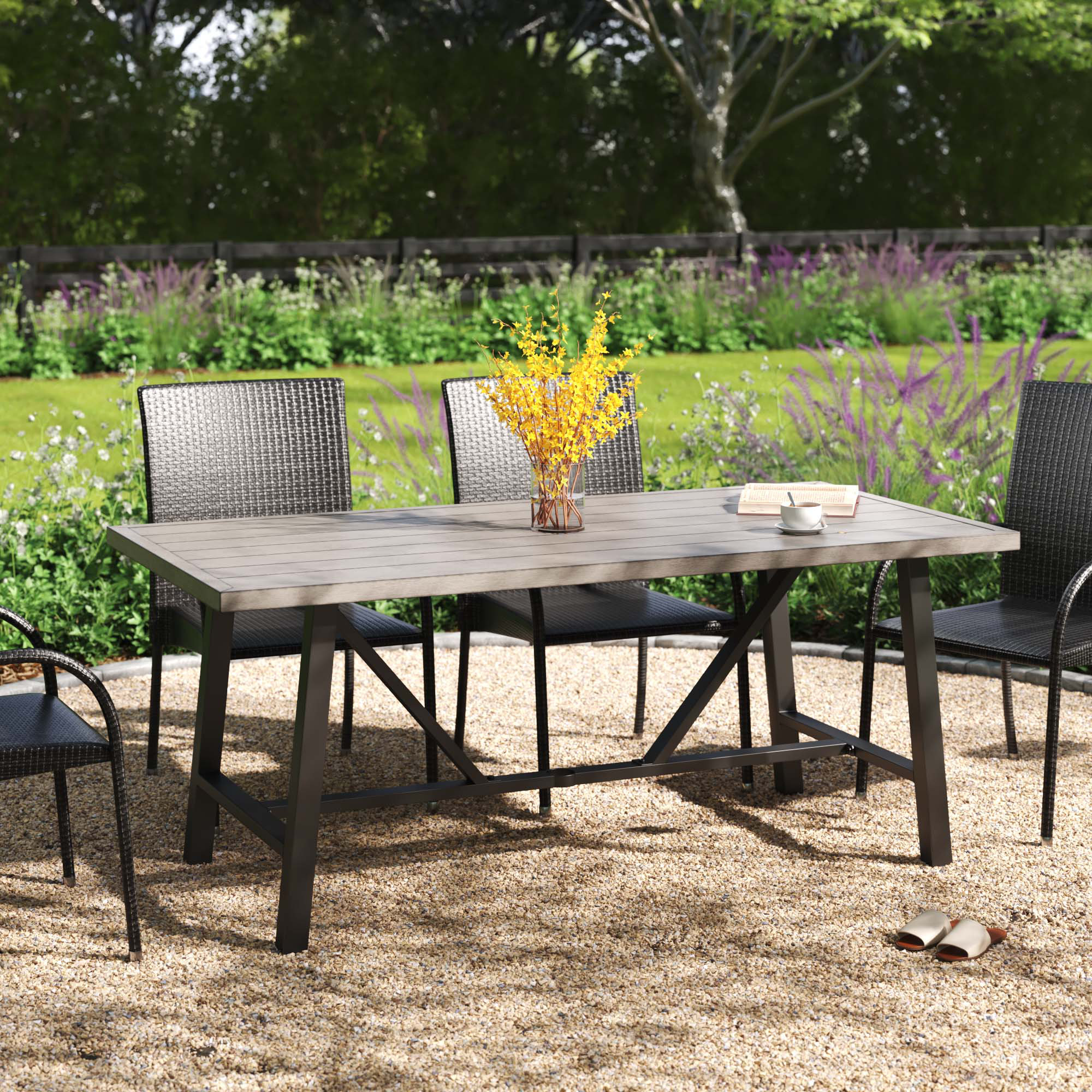 Peak Home Furnishings Rectangular Patio Dining Table & Reviews ...