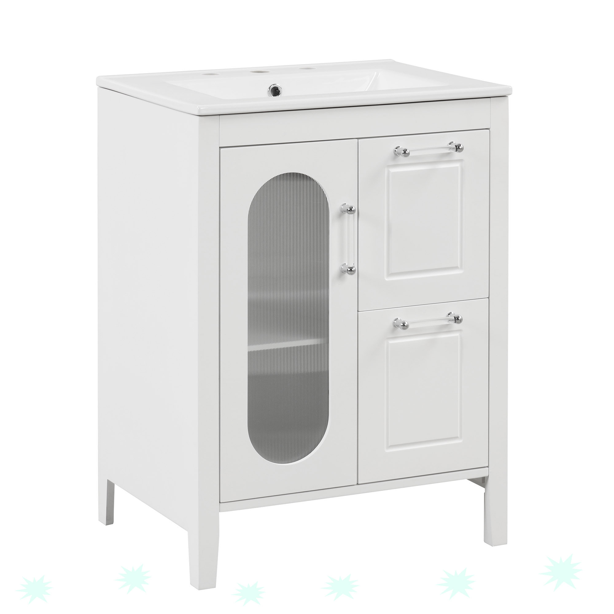 Winston Porter Meuble Lavabo Simple Autoportant De 24 19 Po Avec