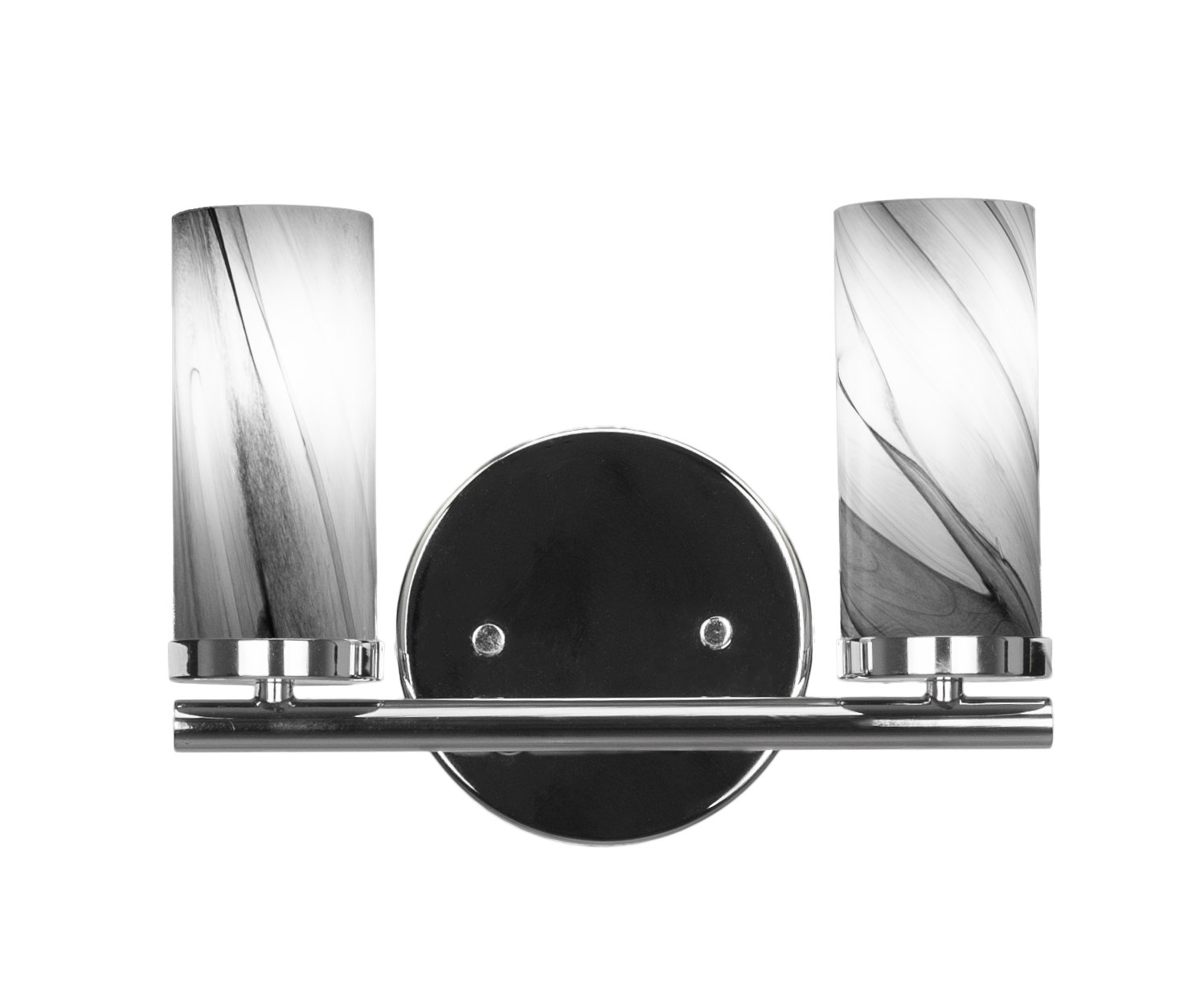 Ivy Bronx Trinity 2 Light Bath Bar Shown With 2.5” Onyx Swirl Glass ...