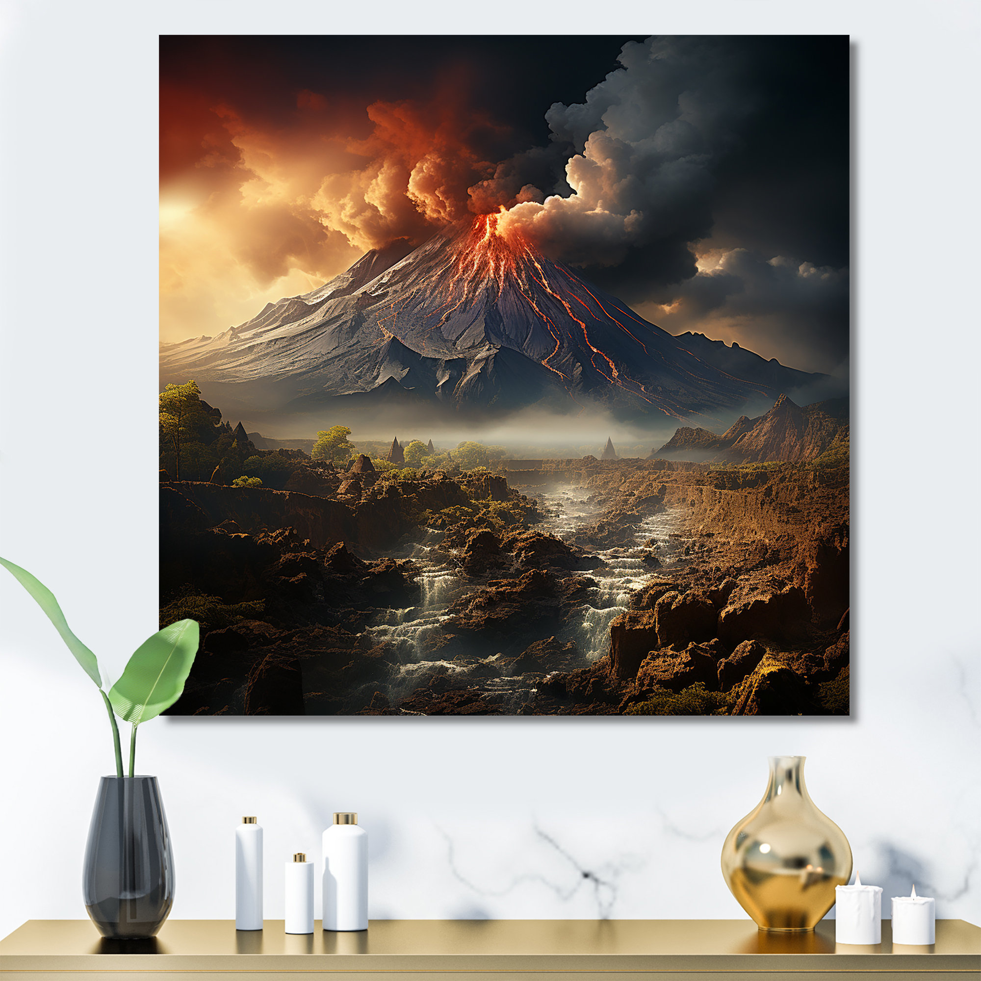 Design Art Volcano Volcanic Wilderness IV On Canvas Print | Wayfair