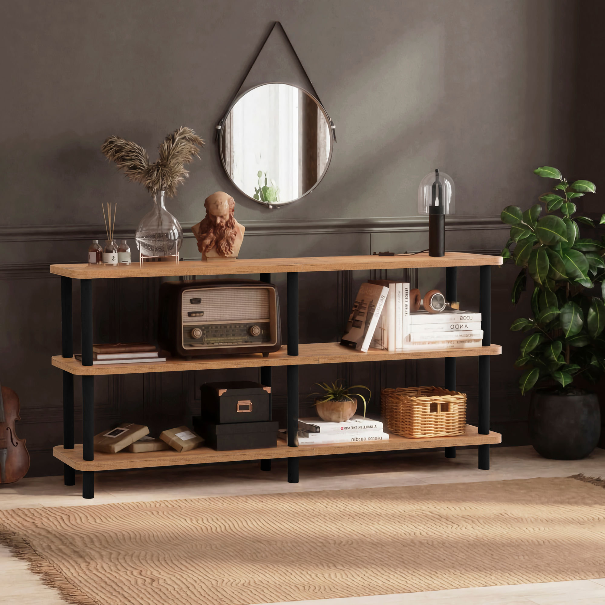 East Urban Home Vannes 29.1" H x 70.9" W Library Bookcase & Reviews ...