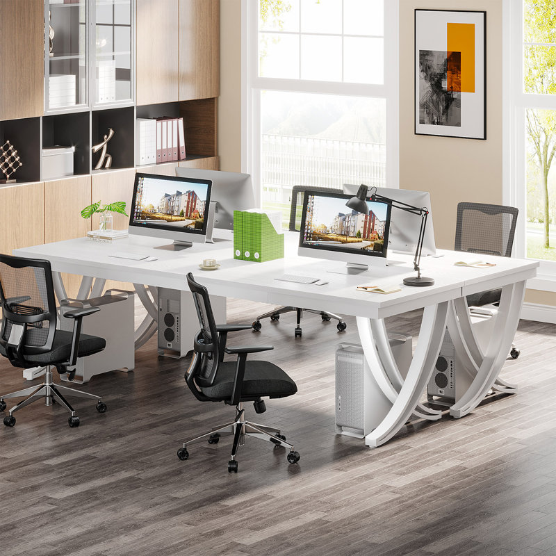 Ebern Designs Maahin 78" Extra Long 2-Person Computer Desk | Wayfair
