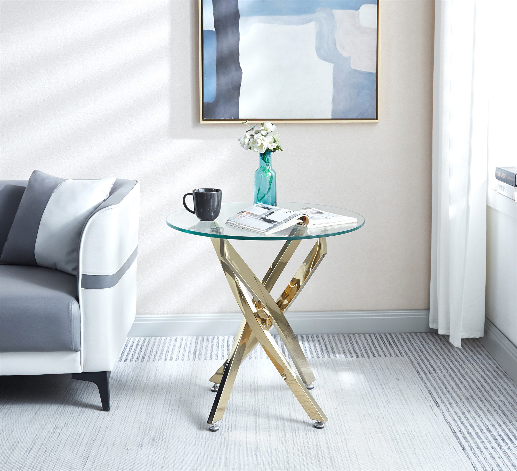 Willa Arlo Interiors Babb Glass Top End Table & Reviews | Wayfair