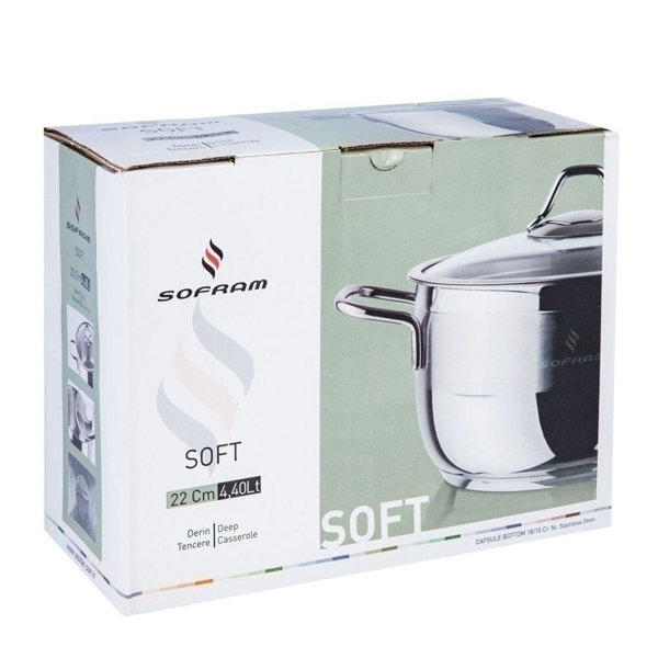 Sofram Non-Stick Stainless Steel Soup Pot with Lid & Reviews | Wayfair