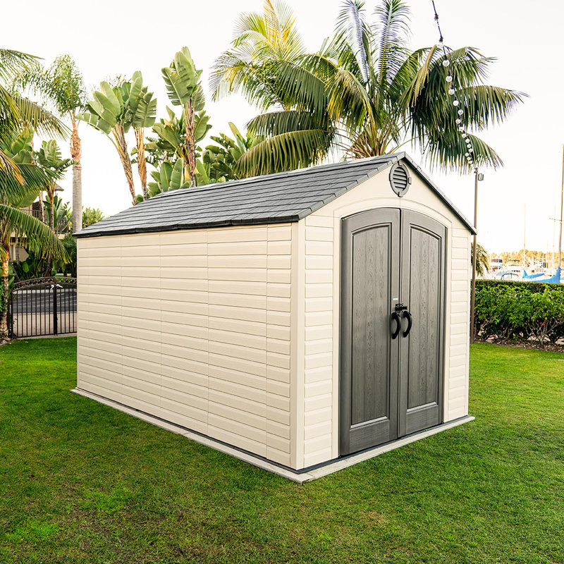 Lifetime 8 Ft. x 12.5 Ft. High-Density Polyethylene Outdoor Storage ...