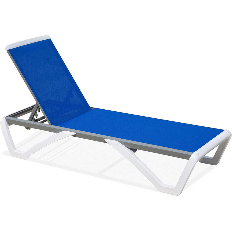IDIABA Lounge Chair Aluminum Adjustable Outdoor Chaise Lounge,All ...